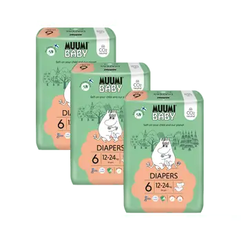 Muumi Baby 6 Junior 12–24 kg Eco diapers 108 pcs – My Dr. XM