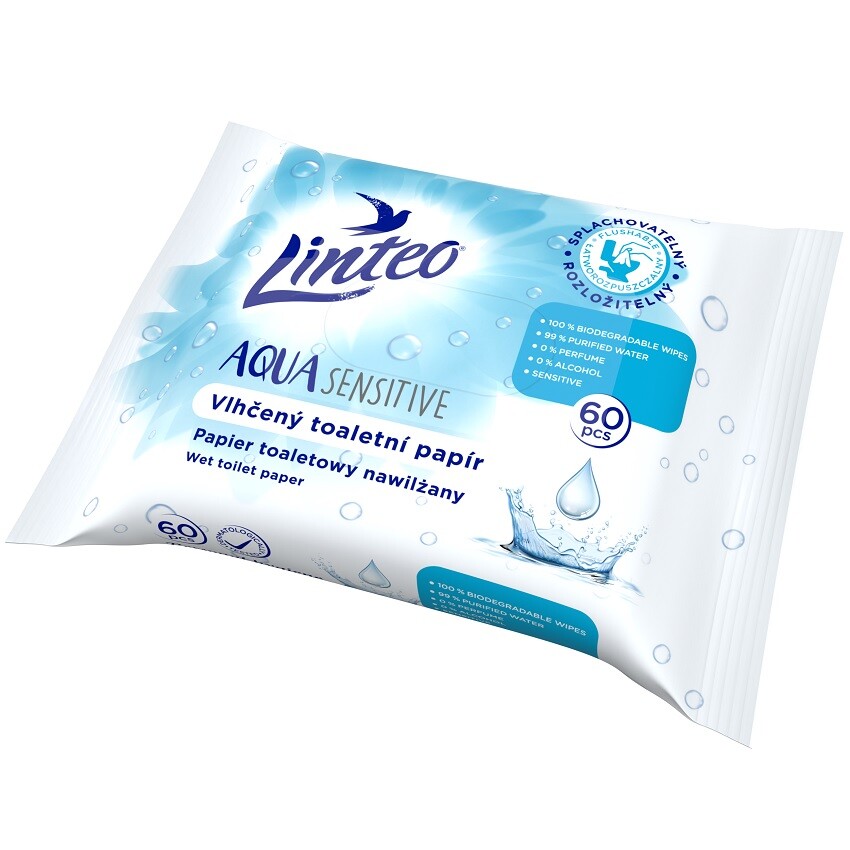 Linteo Wet toilet paper Aqua Sensitive 60 pcs – My Dr. XM