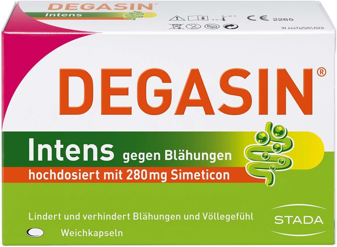 DEGASIN Intense 280 mg Simethicone 32 Soft Capsules – My Dr. XM
