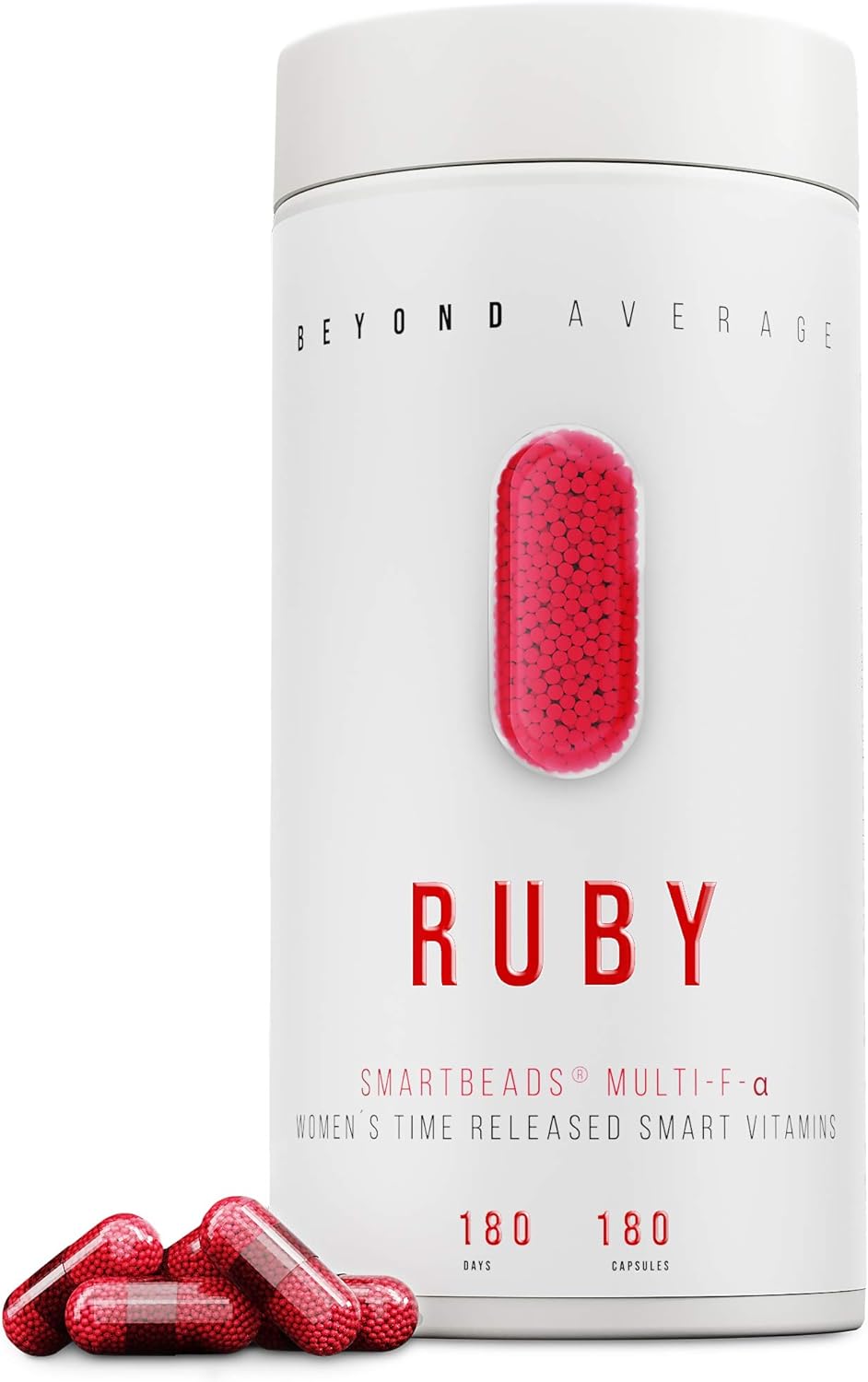 Beyond Average RUBY Smartbeads For women Multi-F-Alpha 180 Capsules ...