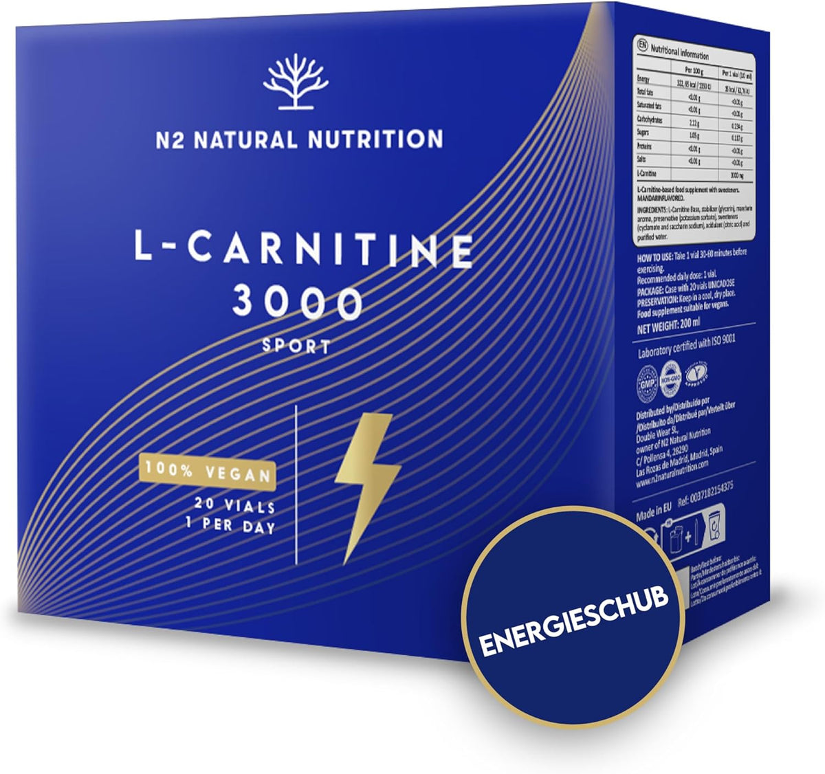 N2 Natural Nutrition Liquid L-Carnitine 3000 - 20 vials – My Dr. XM