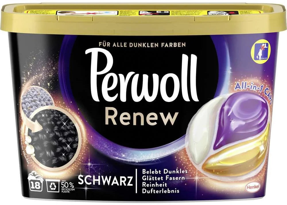 PERWOLL Renew Black Laundry Detergent All-in-1 Care 18 pods – My Dr. XM