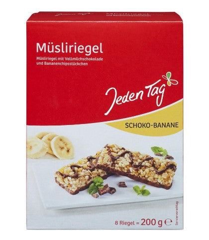 Jeden Tag muesli bar chocolate-banana pack 200g – My Dr. XM