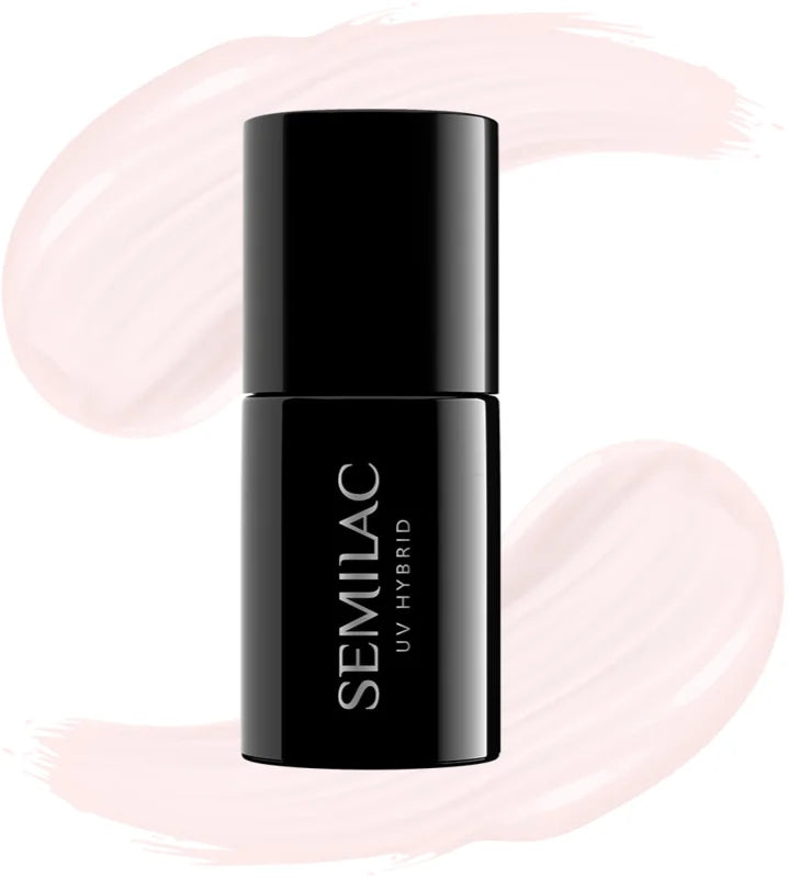 Semilac UV Hybrid Unique gel nail polish shade 128 Pink Marshmallow 7 ...