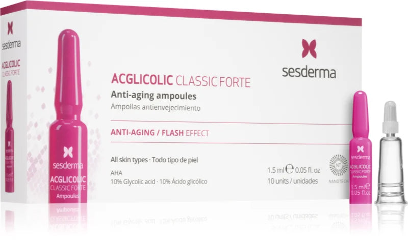 Sesderma Acglycolic Classic Forte Facial Anti-aging Ampoules 10 x 1.5 ...