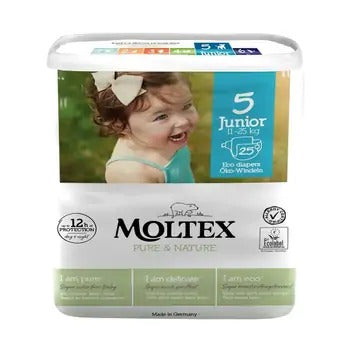 Moltex Pure & Nature Junior 11-25 kg baby diapers 25 pcs – My Dr. XM