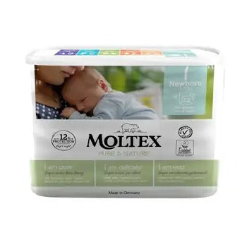 Moltex Pure & Nature Newborn 2-4 kg baby diapers 22 pcs – My Dr. XM