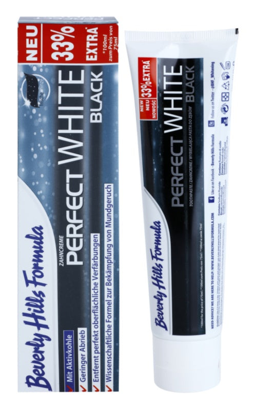 Beverly Hills Formula Perfect White Black whitening toothpaste with ac ...