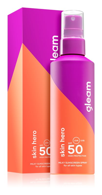 Gleam Skin hero Milky Sunscreen spray SPF 50 - 200 ml – My Dr. XM
