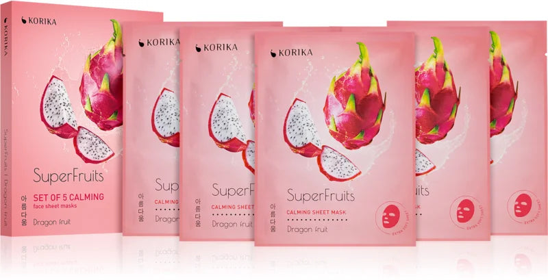KORIKA SuperFruits Dragon Fruit - Set of 5 Calming Face Sheet Masks ...